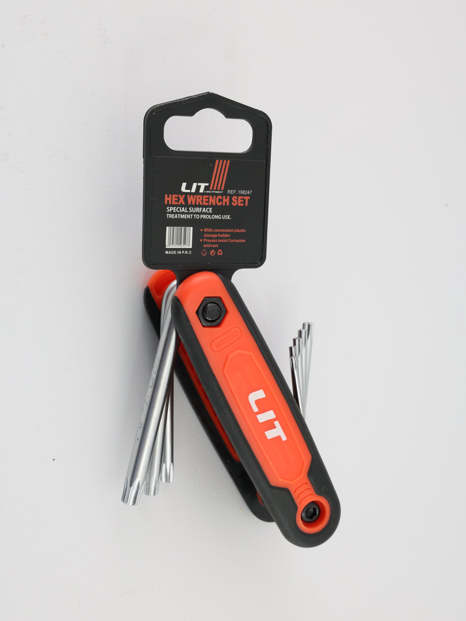 Складной набор имбусовых ключей LIT звездочки 8шт 1,5-6мм T9-T40