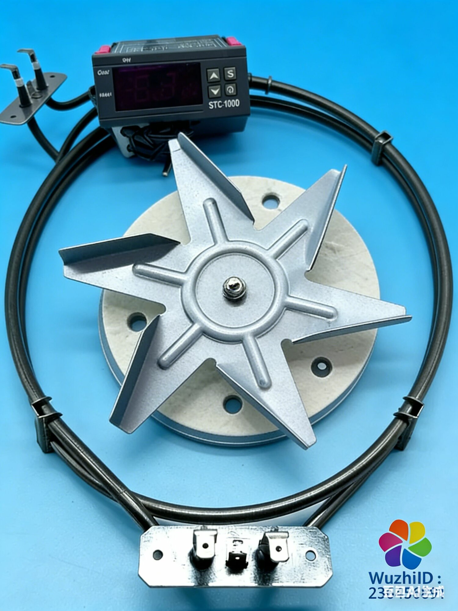 ТЭН 2.0 кВт+Мотор L штока 22 мм+Терморегулятор STC1000. Набор конвекции коптильни