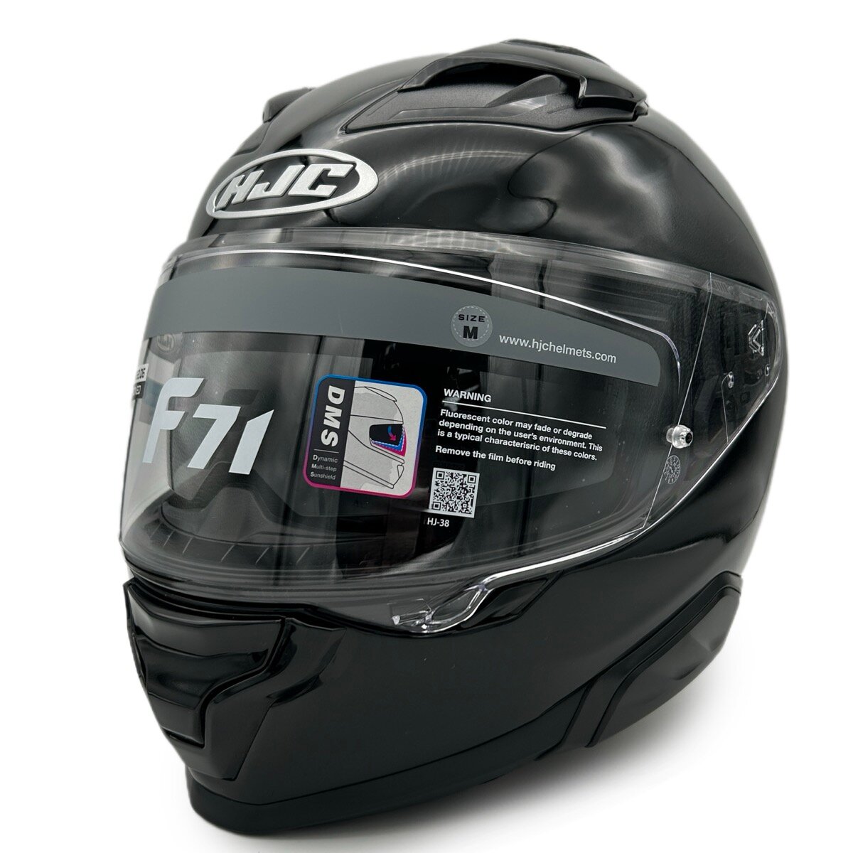 Мотошлем HJC F-71 METAL BLACK. L. Черный-глянцевый
