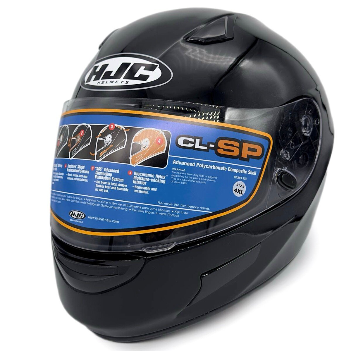 Мотошлем HJC CLSP BLACK. 4XL. Черный