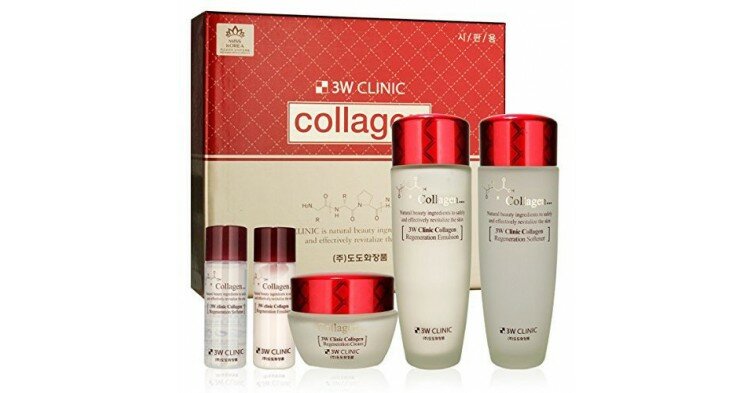 3W CLINIC Набор средств для лица с коллагеном, COLLAGEN SKIN CARE 3 ITEMS SET !