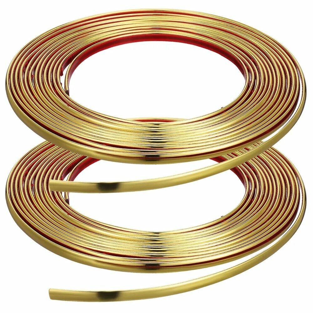 Гибкий молдинг из пвх золотого цвета для декора стен и зеркал, 2 рулона