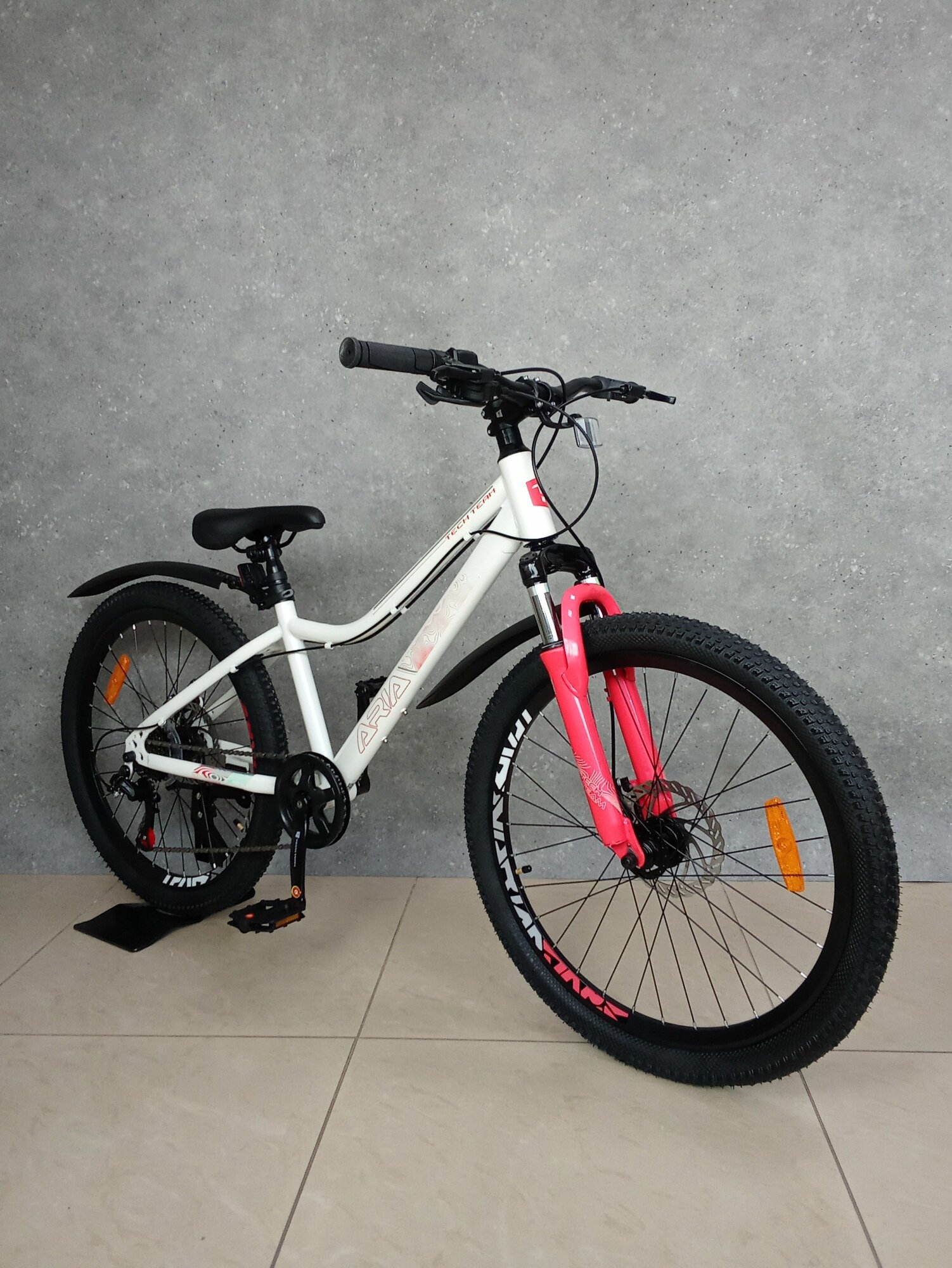 Велосипед горный подростковый Tech Team колесо 26" Aria рама 16" , белый 2026