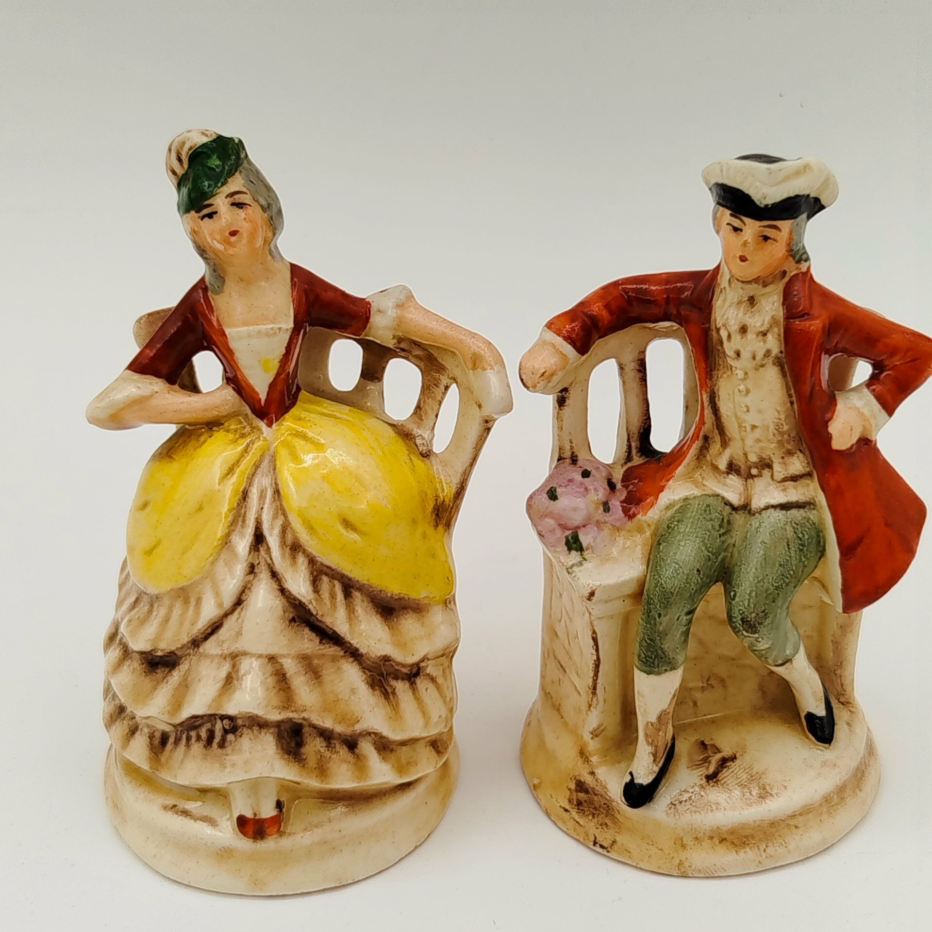Статуэтки парные "Дама и кавалер", фаянс, роспись, Германия, 1970-1990 гг.
