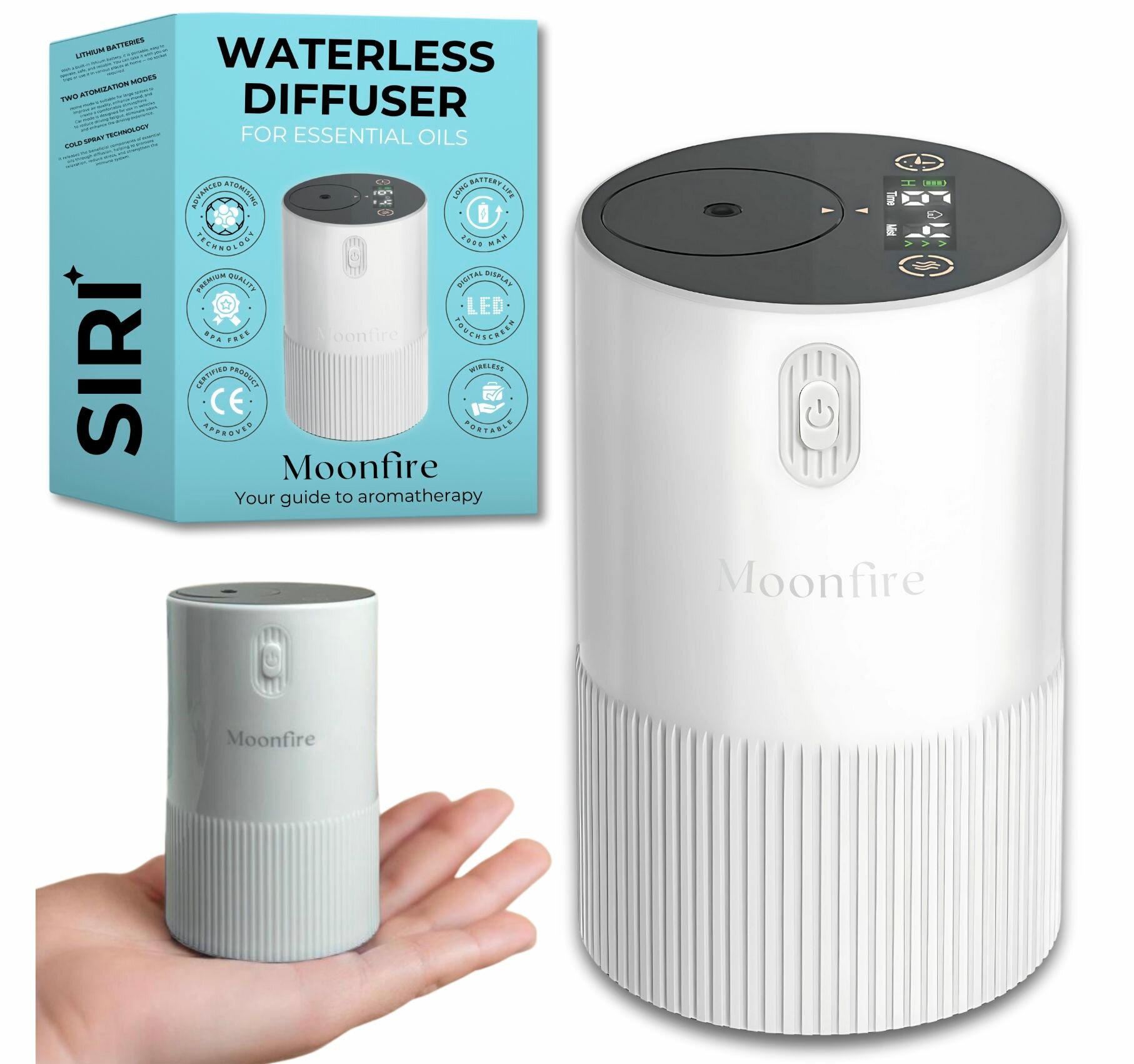 Портативный небулайзер SIRI для эфирных масел для ароматерапии MOONFIRE