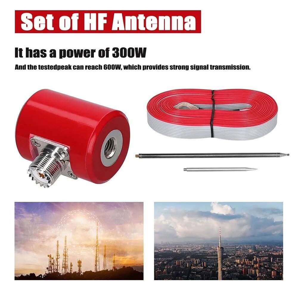 OZ-OREA Высокочастотная Антенна 14M-30MHz 300W-600W Из Нержавеющей Стали с Длиной Волны 1/4 Для Радио USDX QRP