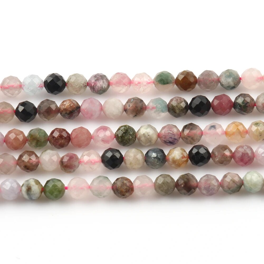 Бусины из натурального камня 2 3 4 мм xilitata 4mm (approx 91pcs), Tourmaline