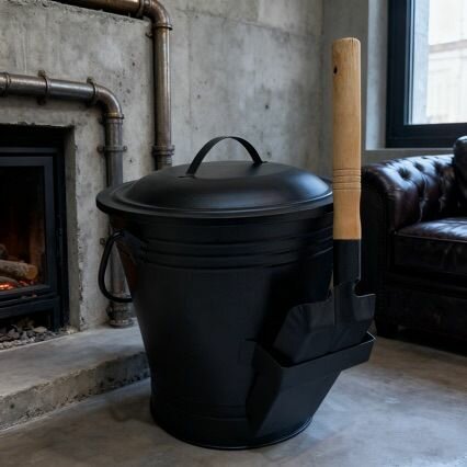 Ведро для золы с крышкой, совок для мусора металлическое ведро с крышкой, используемое для золы и угля