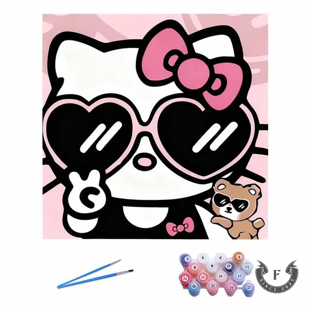 Картина по номерам/Набор для живописи по цифрам (DIY) на холсте масляными красками для детей или взрослых-новичков с кистями и акриловыми красками