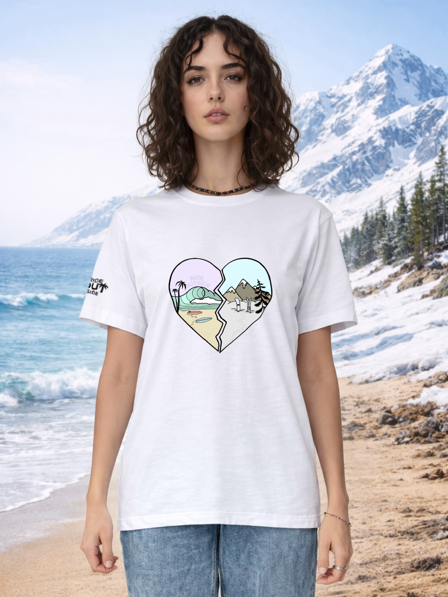 Футболка для кормящих мам Горы и океан