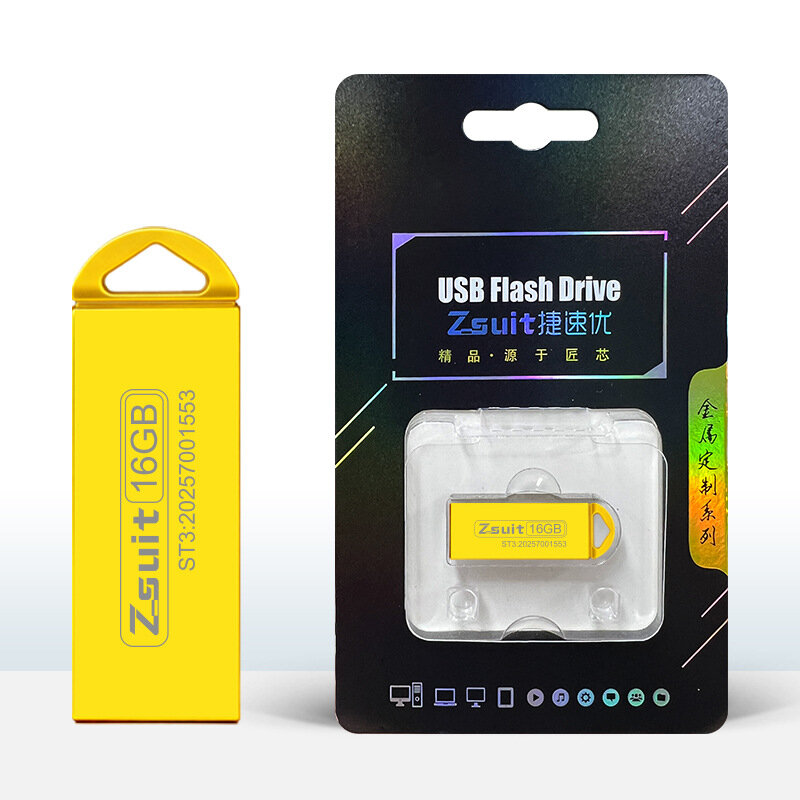 Флеш-накопитель Jiesuyou USB 16 ГБ для учебы и офиса, металлический USB-накопитель 8 ГБ для музыки в автомобиле, высокоскоростной USB 3.0, малая емкость 2 ГБ.