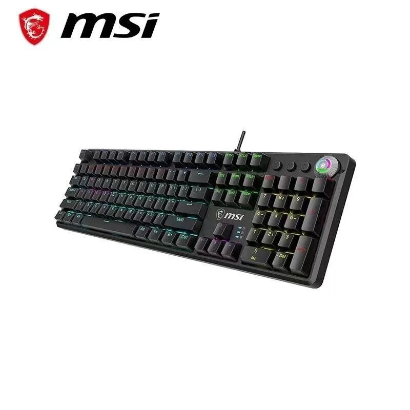 Игровая клавиатура проводная MSI GK50Z V2 blue black, (BOX Blue), Английская раскладка, черный