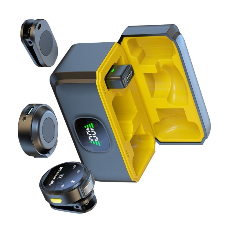 Беспроводной Магнитный Микрофон На Лацкане С Зарядным Чехлом Для Телефонов Андроидов Ноутбуков Видеозапись Интервью Видеоблог