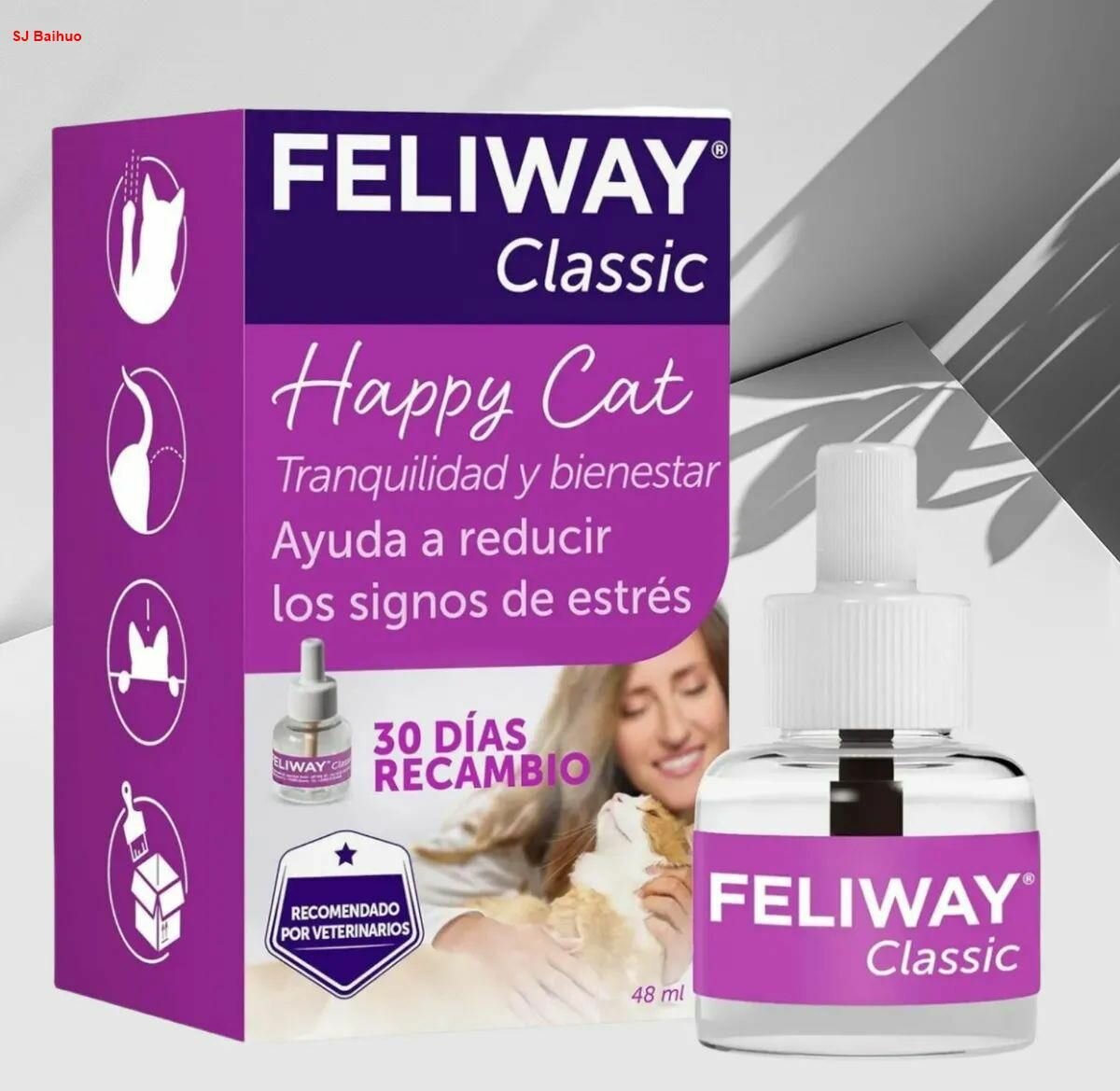 Успокаивающий феромоновый диффузор для кошек Снижение стресса и коррекция поведения, 30 дней