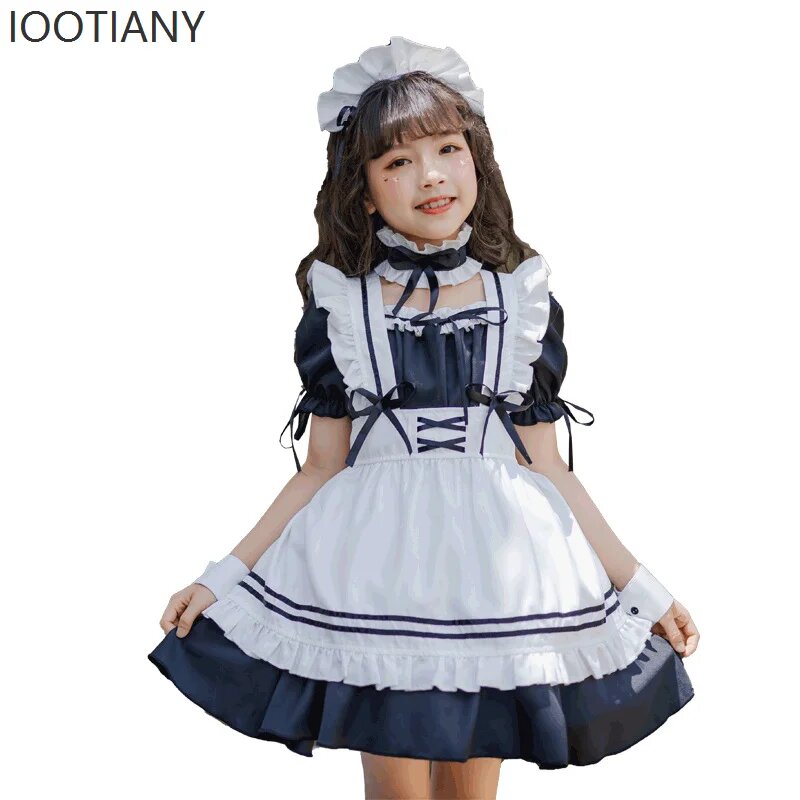 Детский костюм горничной IOOTIANY, черный, размер One Size