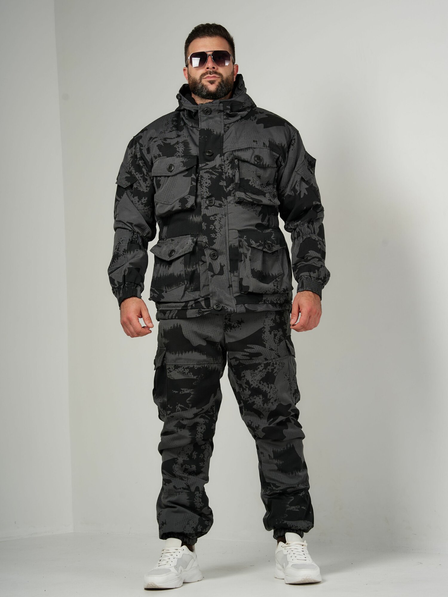 Камуфляжный костюм большого размера Горка 8 летний, цвет: Акула, для охоты, рыбалки, страйкбола, тактический, размер 64-66 рост 182-1888