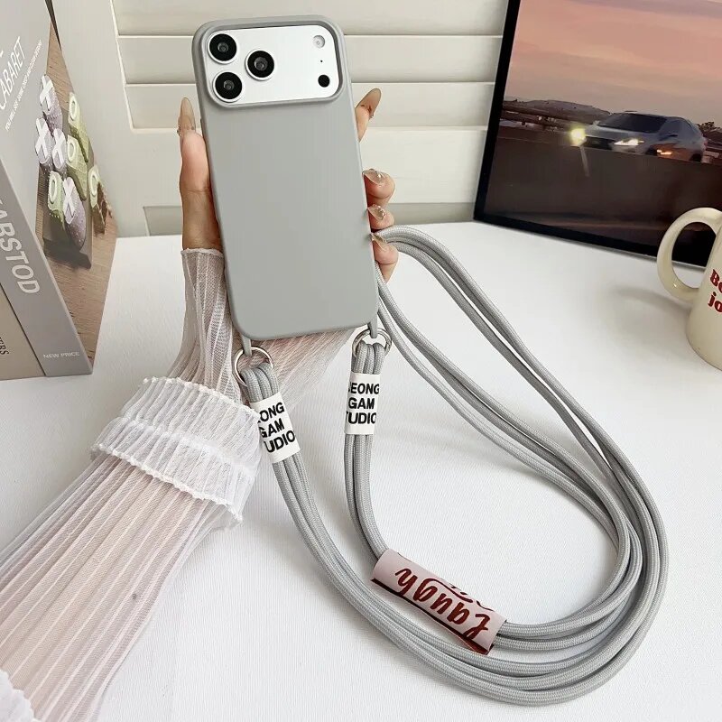 Силиконовый чехол-шнурок для iPhone 13 GRAY