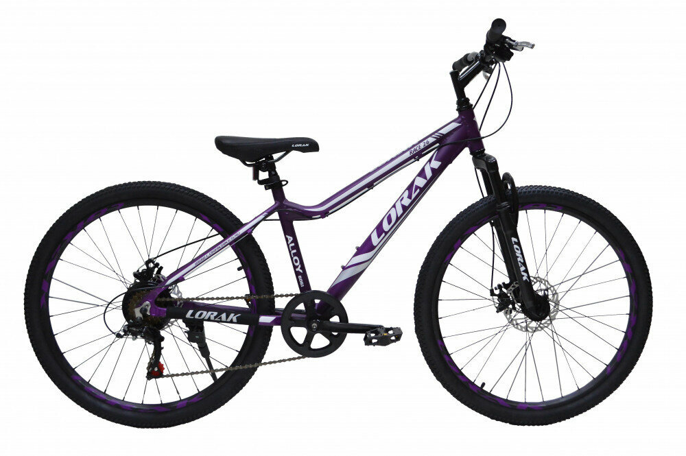 Велосипед подростковый Lorak Race 26 матовый фиолетовый, рама 15 под рост 140-160 см.