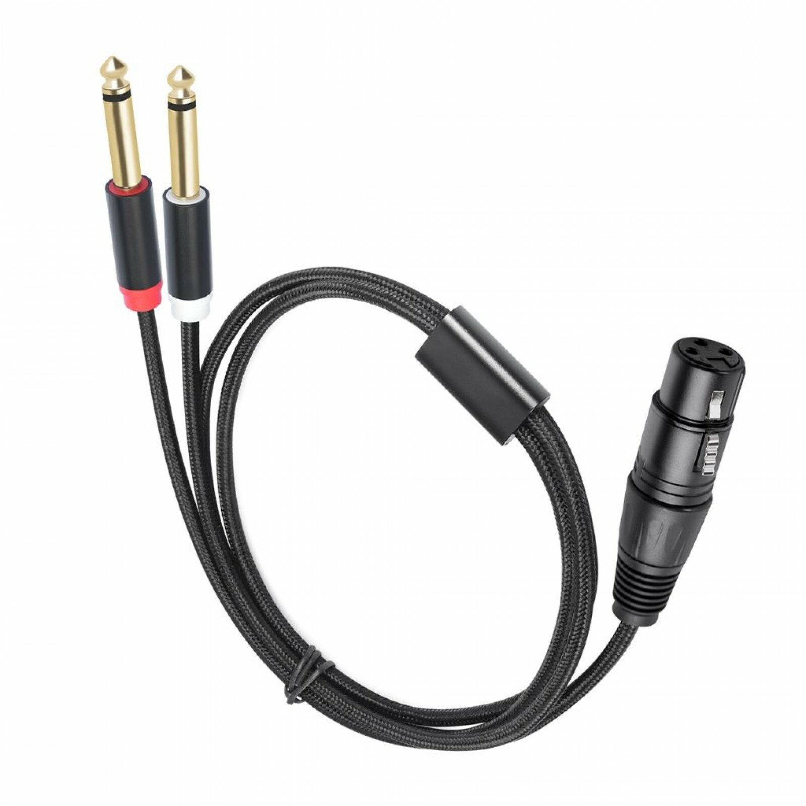 Аудиокабель MyPads DB-62 с Mini XLR и двумя стерео джек 6.3 мм, 1 м, разноцветный