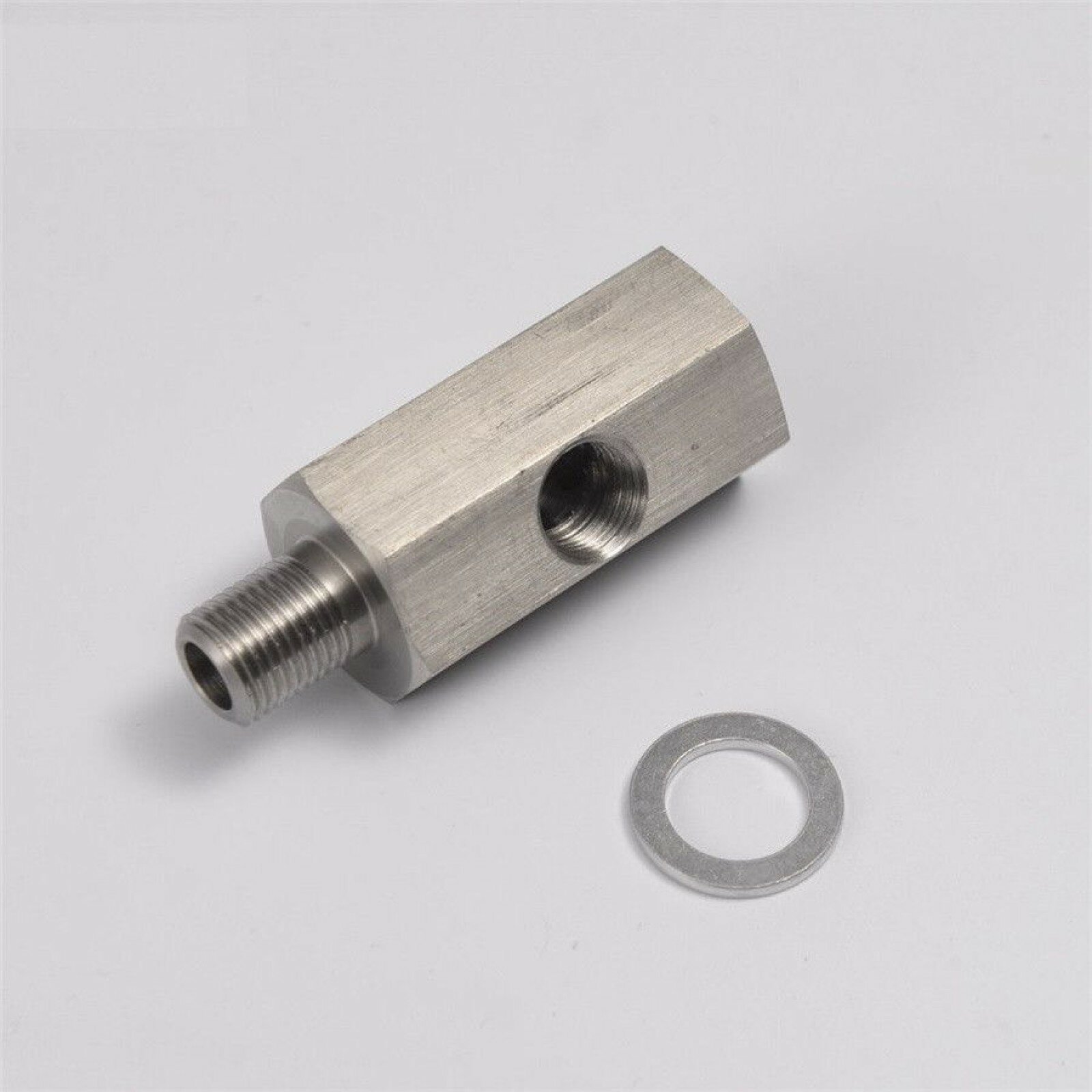 Тройник датчика давления масла MyPads с резьбами NPT 1/8" и адаптером M10X1.5 для турбонаддува