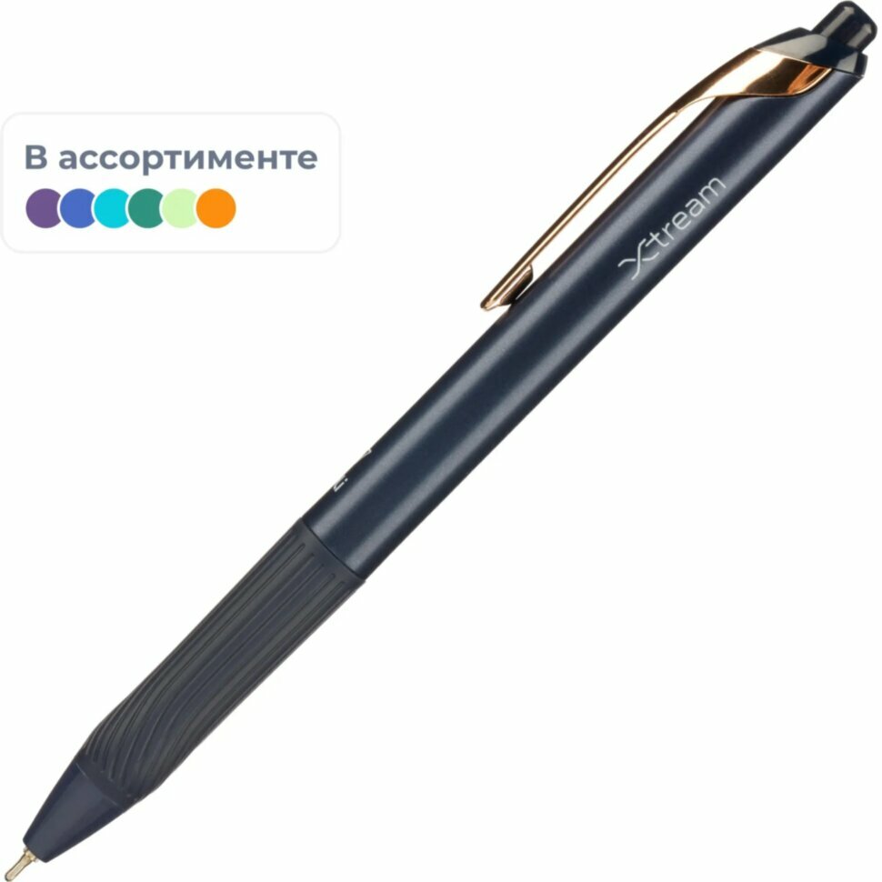 Ручка шариковая автомат. Deli EQ88-BL, син, игол. нак,0,7мм, пониж. вязк,2цв . сс, 2307981