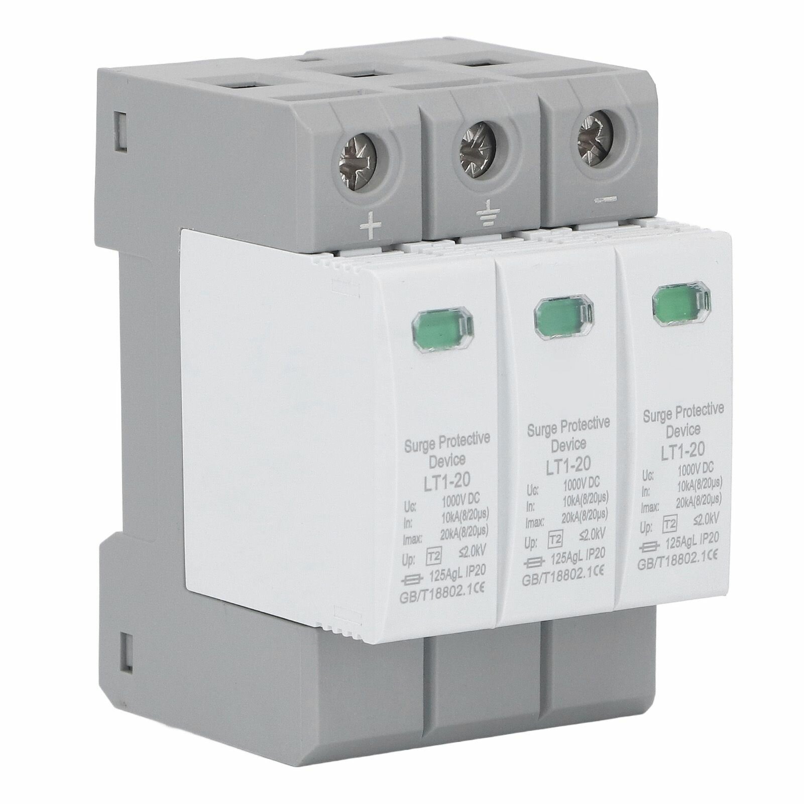 Устройство защиты от перенапряжения постоянного тока IP20, 1000V, огнестойкое, молниезащита, 3P