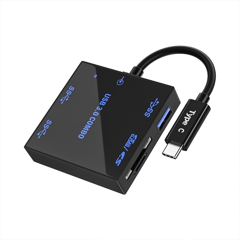 Многофункциональный Многопортовый Концентратор USB 3.0 С Устройством Чтения Карт TF Быстрая Передача Данных Расширительная Док-Станция Для Камеры Портативного ПК