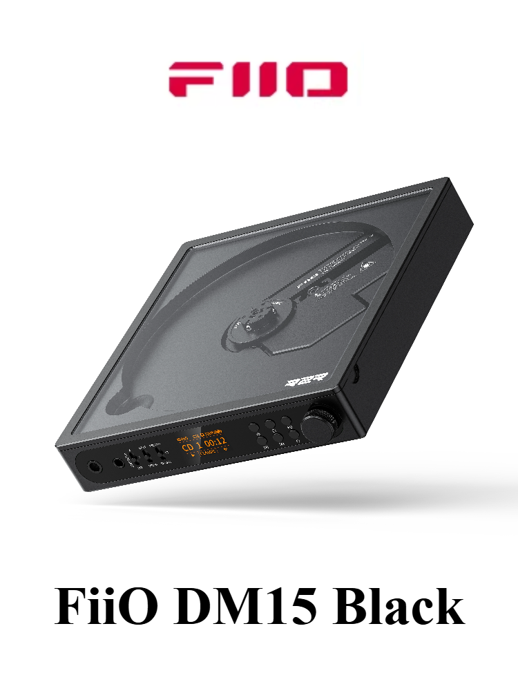 FiiO DM15 Портативный стереопроигрыватель компакт-дисков с 24-битным ЦАП R2R, USB/CD HiFi аудио