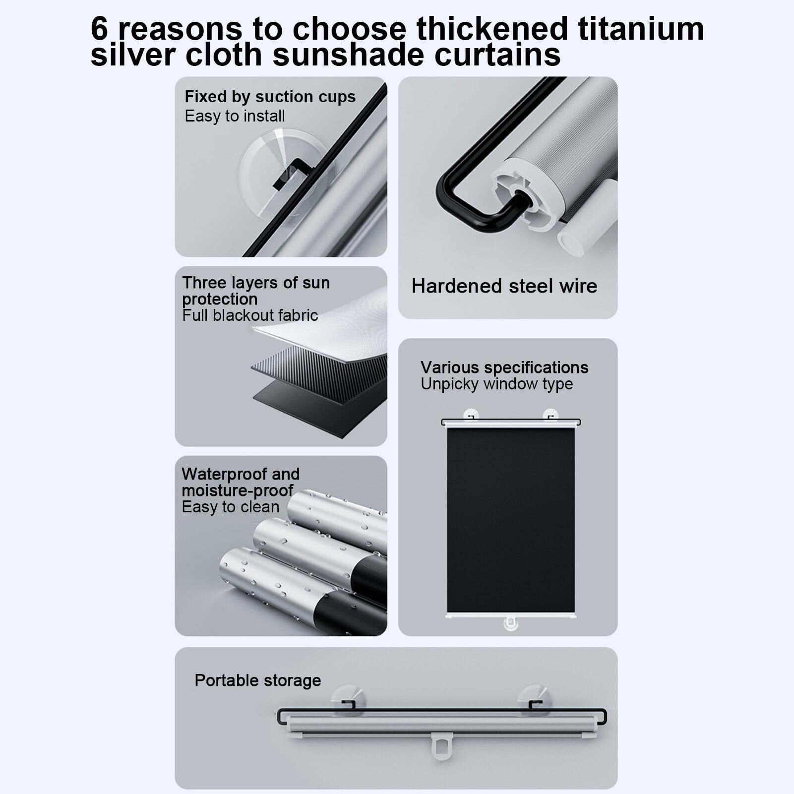Жалюзи рулонные на окна 58*125 см, шторка солнцезащитная автомобиль присосках / рулонная автоштора от солнца лобовое стекло в машину