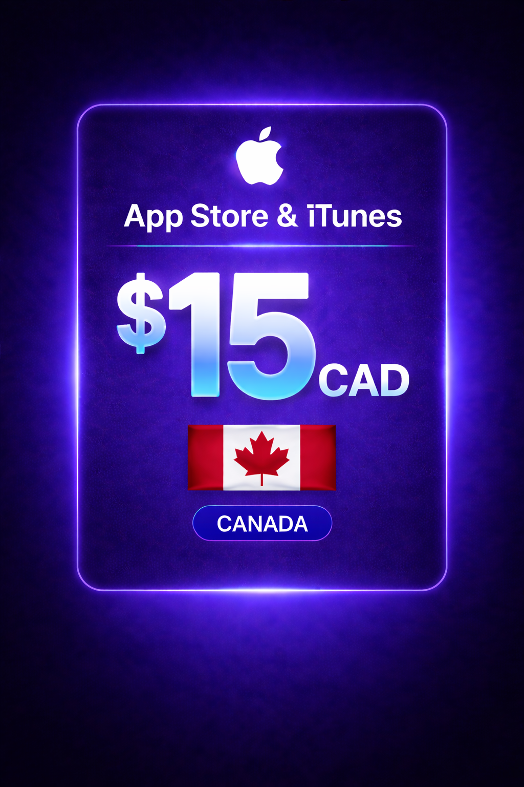 Подарочная карта "Apple iTunes 15$", Канада, код активации, Gift Card 15 CAD, для пополнения счёта