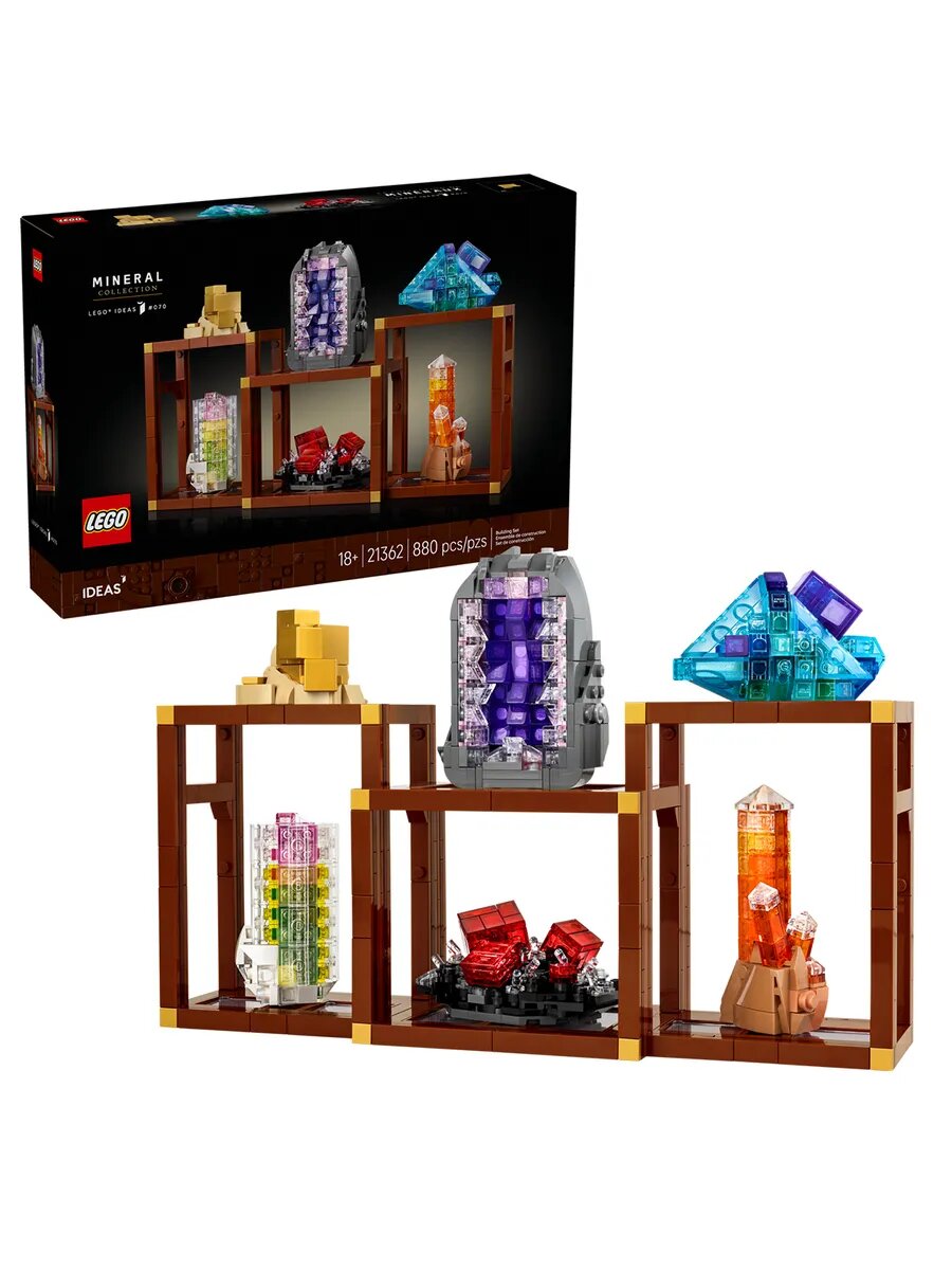 Конструктор LEGO Ideas "Коллекция минералов", 880 элементов, дизайн интерьера