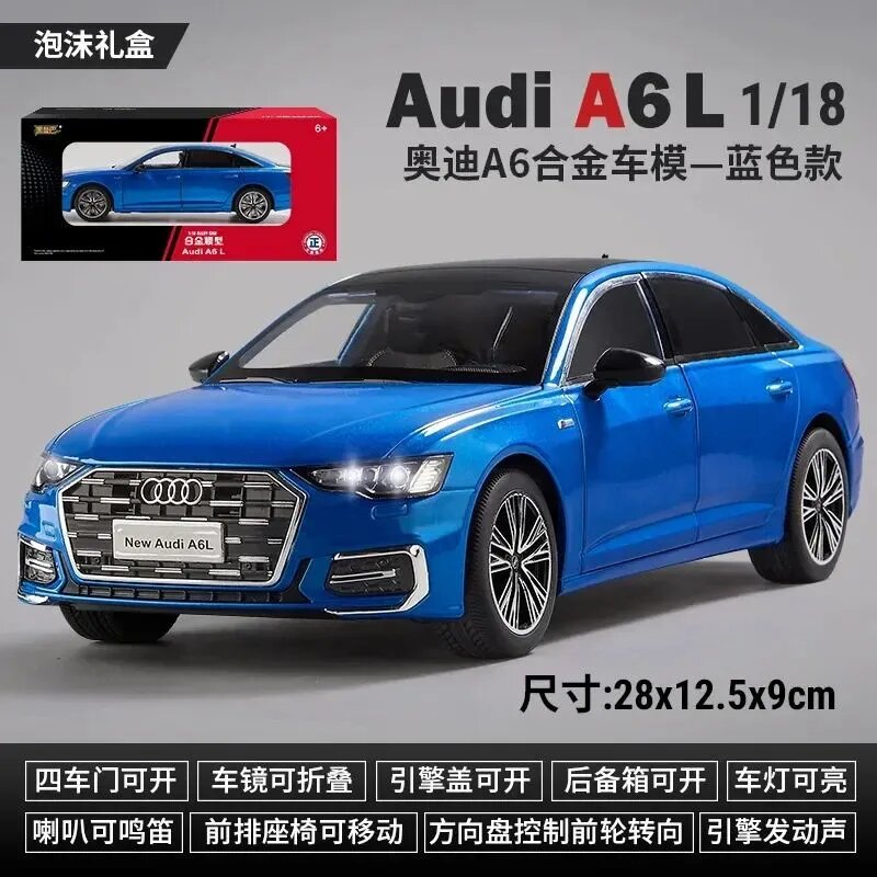 1:18 Audi A6L Alloy Car Model Toy, коллекции хобби, подарки на день рождения, Модель автомобиля