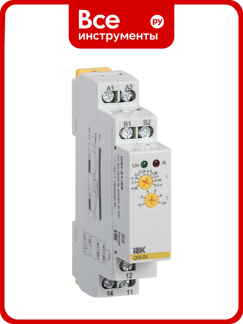 Реле тока IEK ORI 0,05-0,5А. 24-240В AC/24В DC ORI-01-05