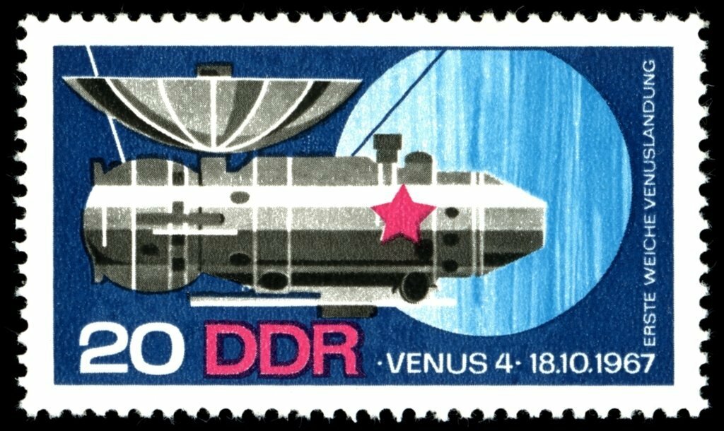 (1968-007) Марка Германия (ГДР) "Венера-4" Космические исследования III