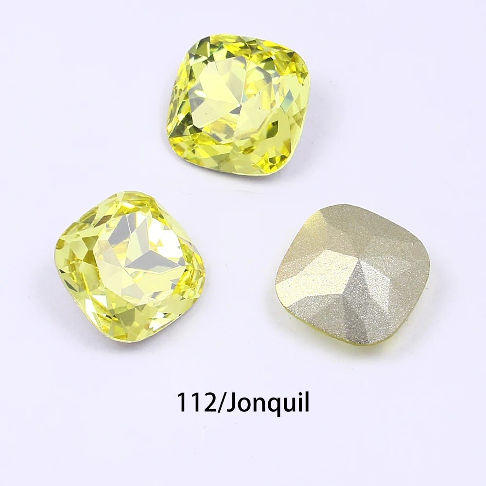 Стразы квадратные 12 мм, Jonquil, 20 шт