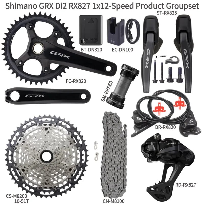 Групсет Shimano GRX RX827 1x12, 40T, 170mm