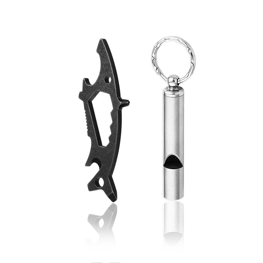 EDC инструмент с серебряным свистком, сталь 4CR13