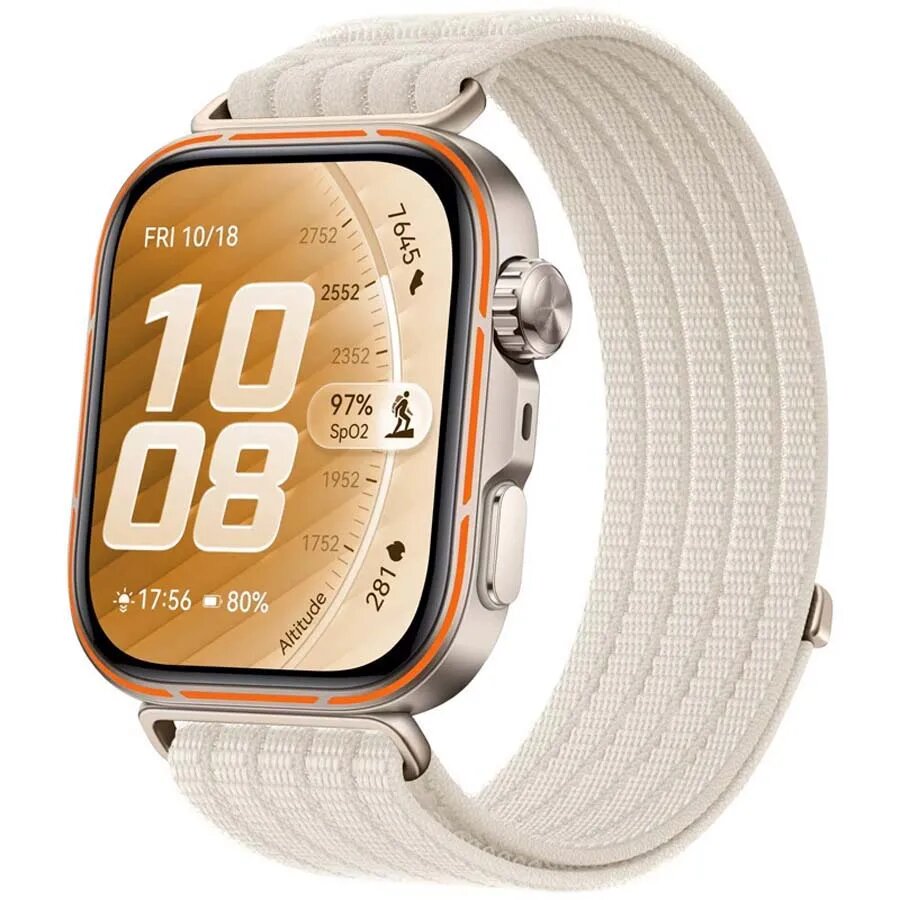 Ремешок для Huawei Watch Fit 5/5 Pro TAMISTER нейлоновый Бежевый, for Fit 5 Pro, Starlight