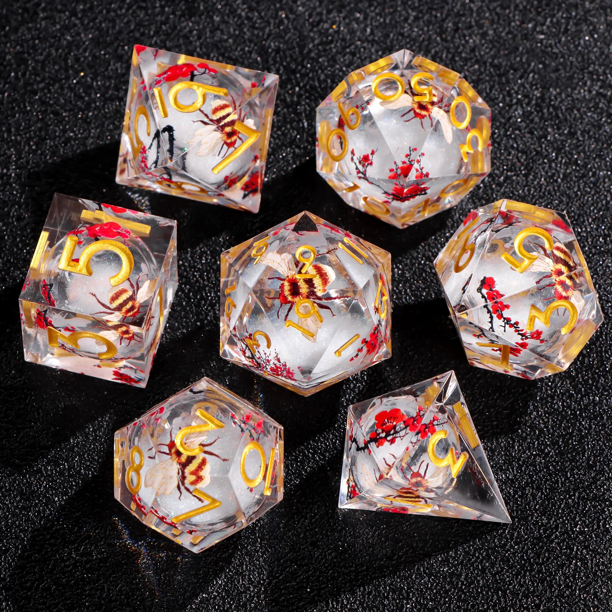 Bee Dice Liquid Core Dice Set, Plum Blossom LS-03