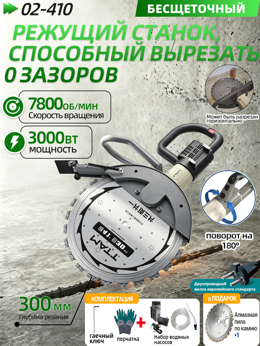Мощная машина для нарезания канавок, не требующая регулировки бесщеточная дисковая бензопила для резки бетона, предназначенная для резки и обработки бетонных стен.