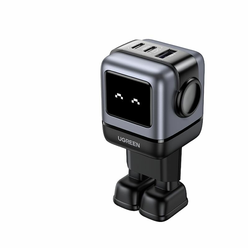 Ugreen CD361 Сетевое зарядное устройство, USB 2.0 Type-A, USB Type-C, быстрая зарядка, 65 Вт, без кабеля, 25685B, серый