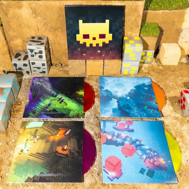 Minecraft - Dungeons: Lower Levels 4LP Box Set OST (Red Orange Green Lime Purple USA Limited Soundtrack) Цвета: Красный, Оранжевый, Зеленый Лайм и Фиолетовый, Виниловая Пластинка Саундтрек Майнкрафт