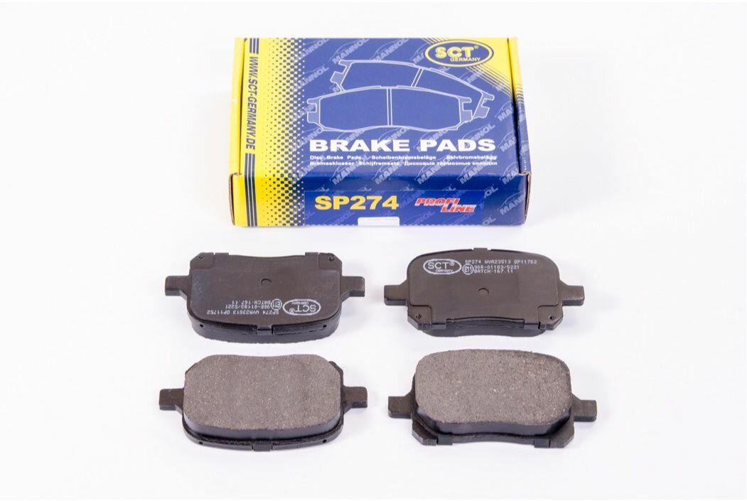 Колодки тормозные передние для Toyota Camry (1996-2001 г), Harrier (1998-2003 г), Previa (2000-2006 г), Lexus ES 300 (1991-1997 г) комплект 4 шт. арт SP274
