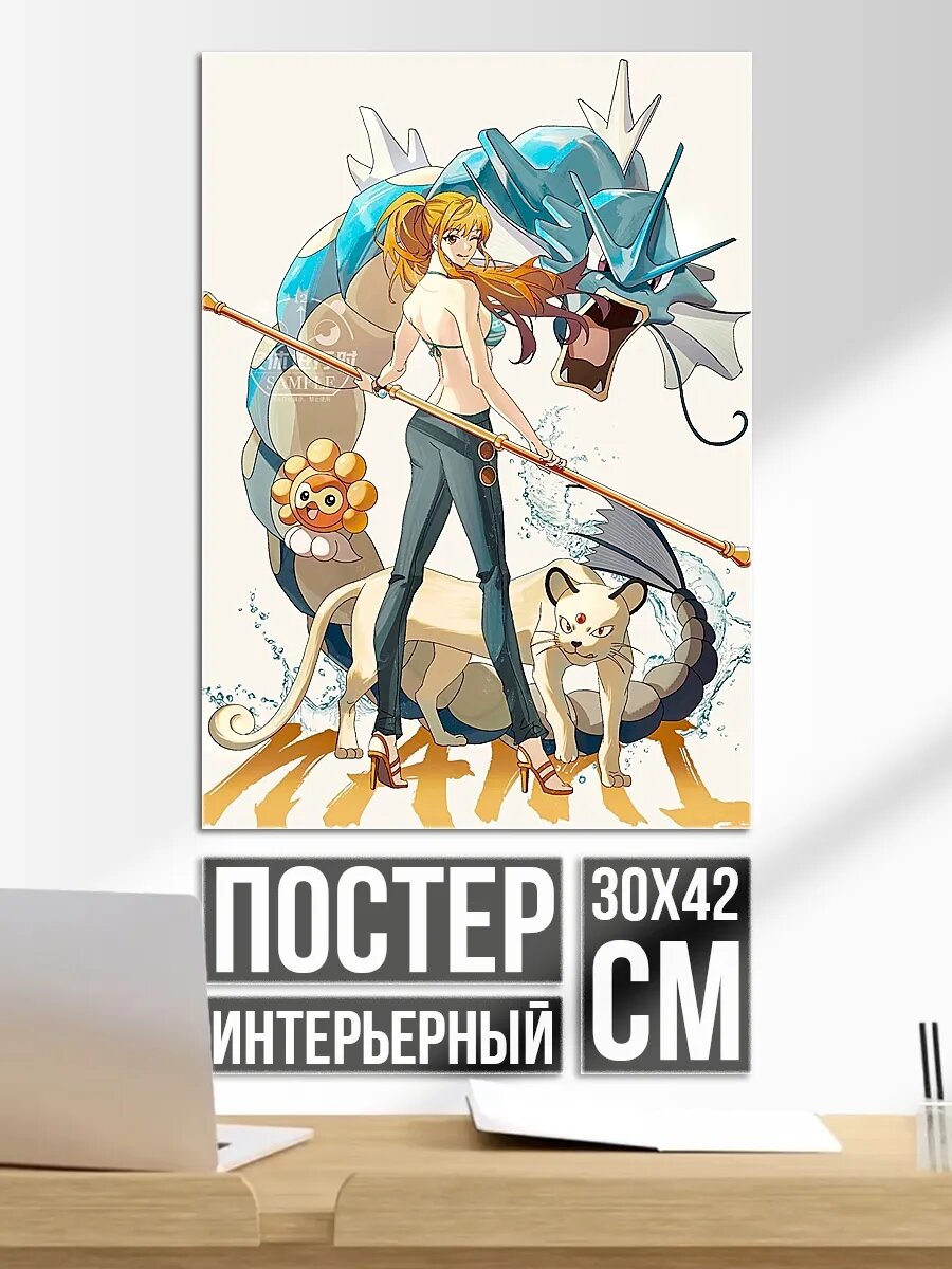 Плакат постер Нами и покемоны