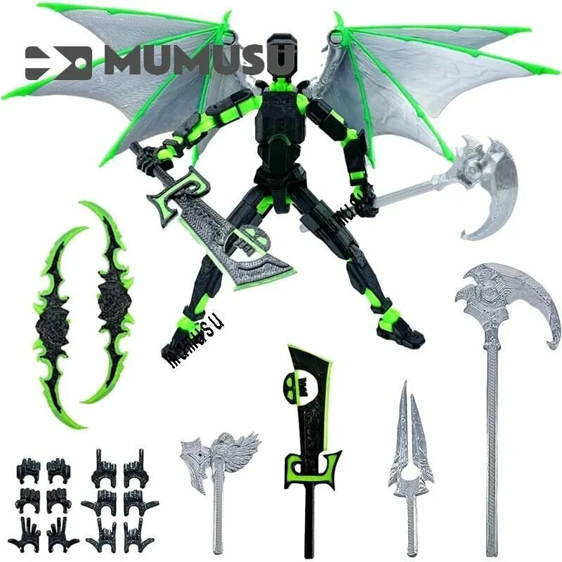 2pcs T13 Action Figure, 3D-печатные многошарнирные подвижные настольные украшения для любителей игр, собранные