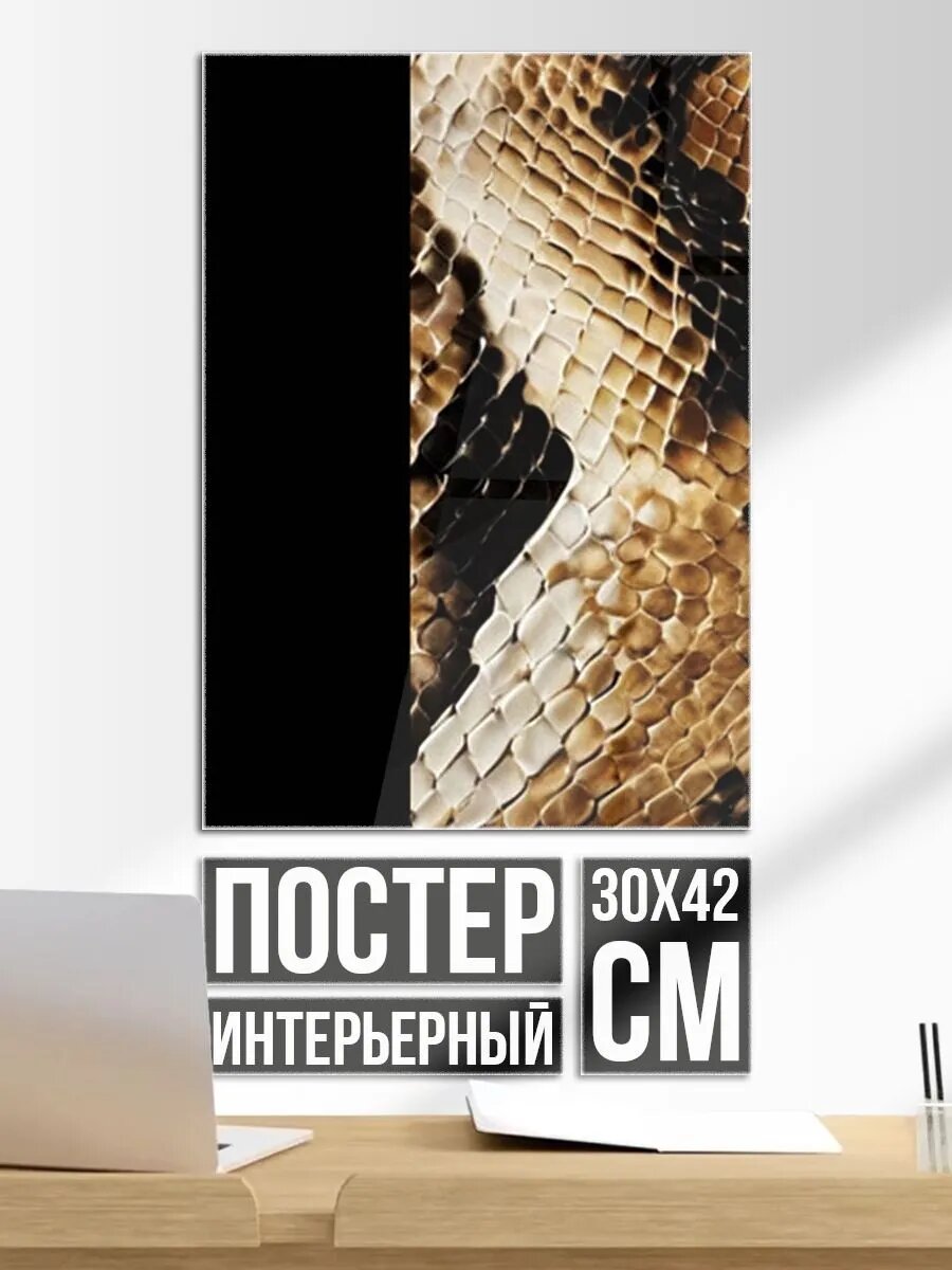 Постер на стену Змеиная шкура с черным