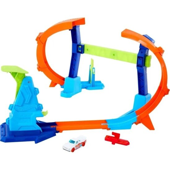 Автотрек Hot Wheels JLM91 Чемпион по трюковым прыжкам с штопором