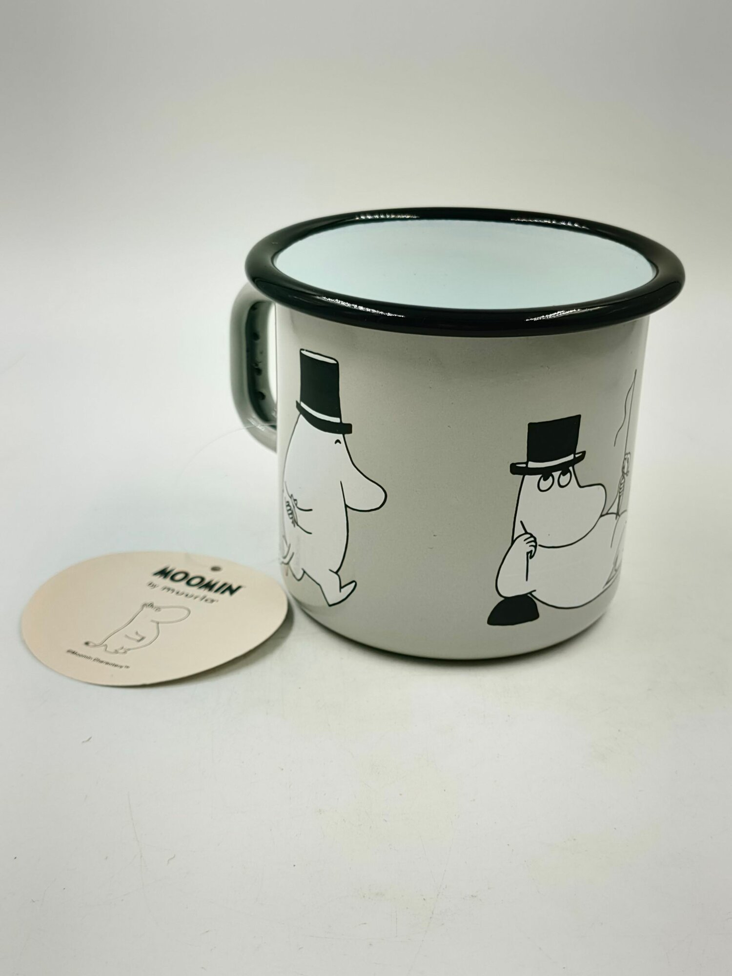 Эмалированная кружка Moomin "Moominpappa", серая, 370 мл (из Финляндии)