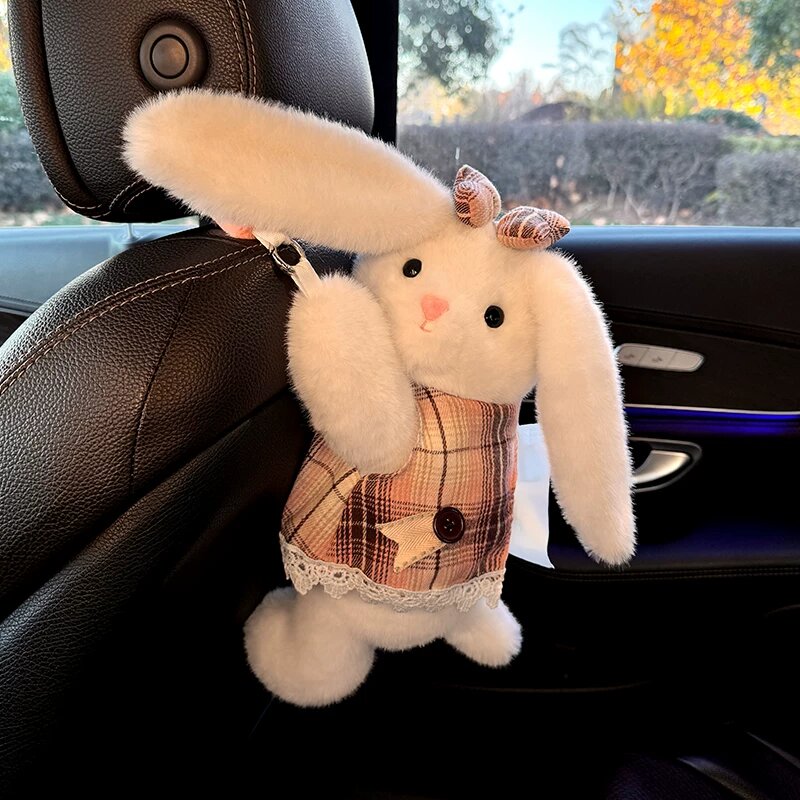 Daffy Bunny Розовое кружевное платье Висящий держатель для салфеток в салон автомобиля