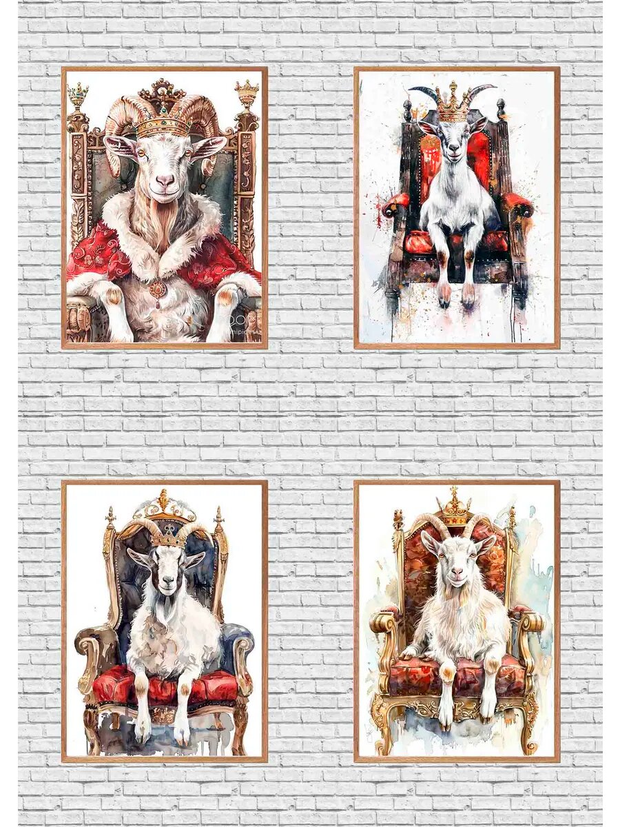 Козел - фермерское животное, король Англии, 4 Плаката, 30x2